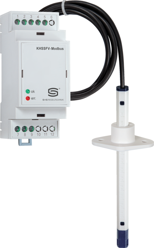 Kanal-Hutschienen-Luftstromwächter KHSSFV-Modbus – S+S Regeltechnik